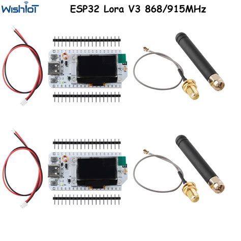 2x Esp32 Lora V3 Development Board Sx1262 096 Inch Oled Display Blue