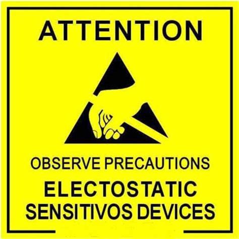 China Customized Yellow Attention Esd Symbol Warning Label Caution