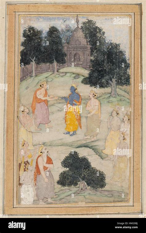 This Artwork Depicts Krishna Mediating Between The Pandavas And Kauravas A Pivotal Moment From