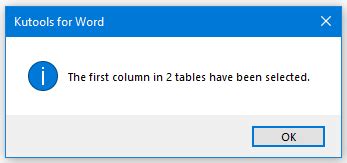 Quickly Select All First Columns Of Tables In Word