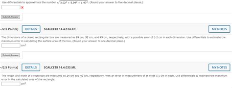solved use differentials to approximate the number