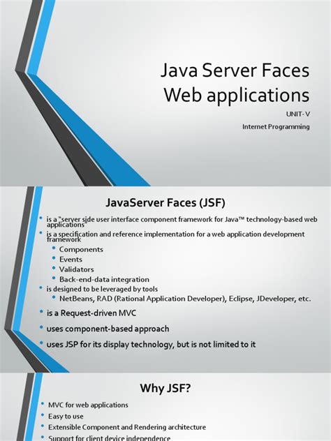 Java Server Faces Web Applications Unit V Internet Programming Pdf