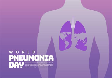 World Pneumonia Day Background With Map In World Map 13002557 Vector