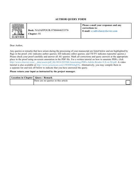 Pdf Author Query Form