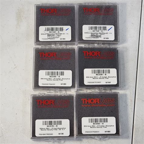 6x Thorlabs Nd Neutral Filter Set Ne02b B Ne04b B Ne06b B Ne07b B Lab Liquidators Store