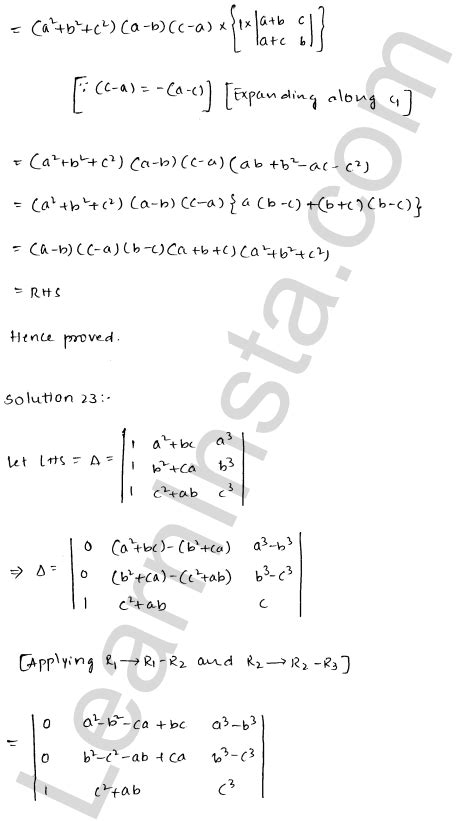 RD Sharma Class Solutions Chapter Determinants Ex