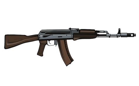 Ak 47 무기 Kalashnikov 기관총 군인 자동의 벡터 일러스트 레이 션 프리미엄 벡터