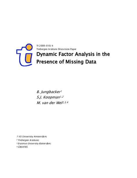 Pdf Dynamic Factor Analysis In The Presence Of Missing Data