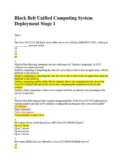 Black Belt Unified Computing System Deployment Stage 1 Pdf