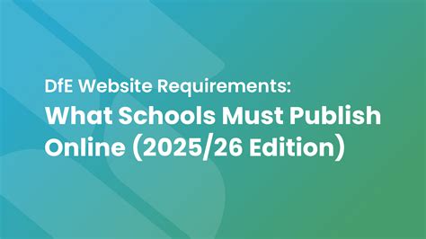 Dfe Website Requirements What Schools Must Publish Online 2025 26 Edition Schudio