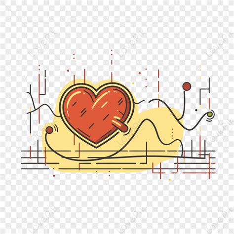 심전도 클립 아트 심장 위에 심장 박동 기호 만화 벡터폰트몸짓 Png 일러스트 무료 다운로드 Lovepik