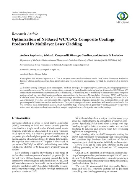 pdf optimization of ni based wc co cr composite coatings produced by