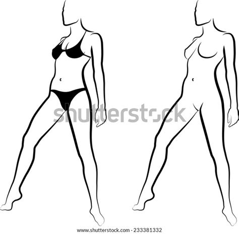 Sketch Naked Woman 库存矢量图免版税 Shutterstock