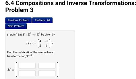 solved 6 4 compositions and inverse transformations problem