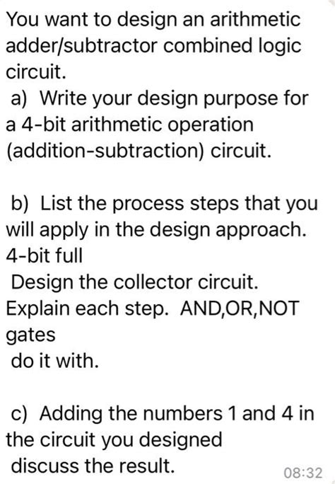 Solved You Want To Design An Arithmetic Adder Subtractor Chegg