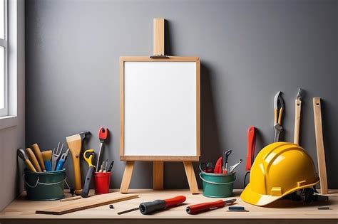 Premium Photo DIY Workshop Tool Usage Guidelines Signage Mockup With
