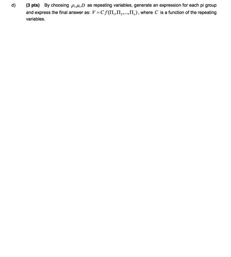 Solved PROBLEM DIMENSIONAL ANALYSIS Pts Consider Chegg