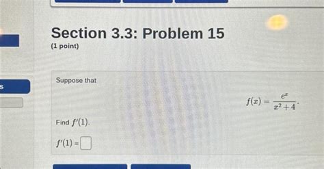 Solved Section 33 Problem 15 1 Point Suppose That