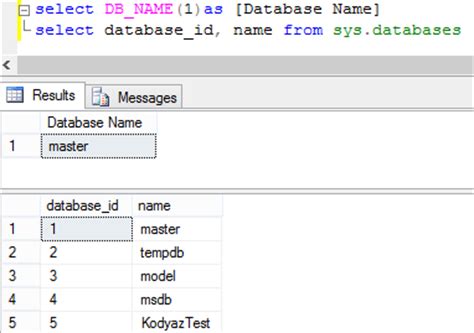 Get Current Database Name In SQL Server Using DB NAME Function