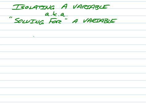 isolating a variable