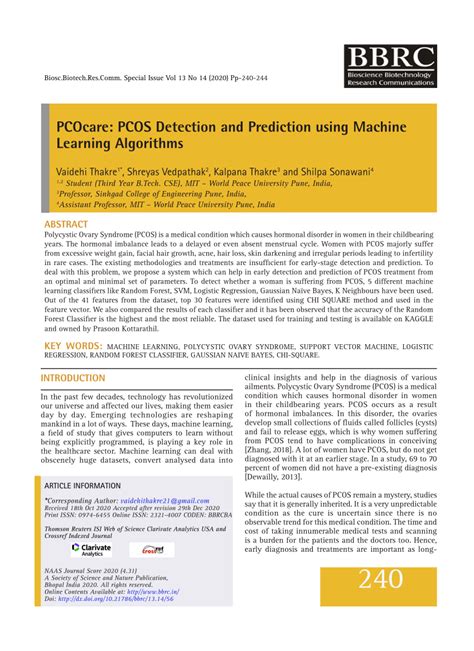 Pdf Pcocare Pcos Detection And Prediction Using Machine Learning