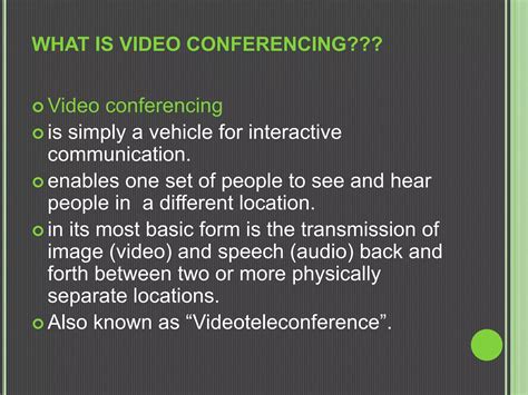 Video Conferencing Ppt | PPTX | Web Conferencing | Computer Software and Applications