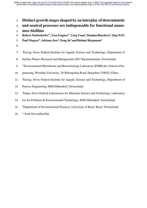 Pdf Distinct Growth Stages Shaped By An Interplay Of Deterministic And Neutral Processes Are