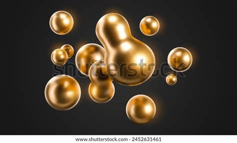 3d Gold Chrome Liquid Blobs Set Stock Vector Royalty Free 2452631461 Shutterstock