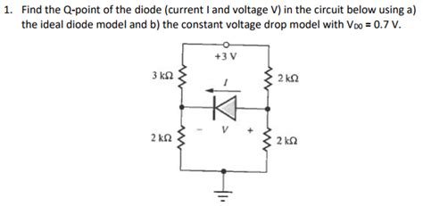 Solved Find The Q Point Of The Diode Current I And Voltage Chegg Com