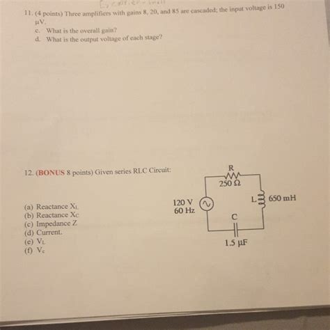 Solved Points Three Amplifiers With Gains And Chegg Com