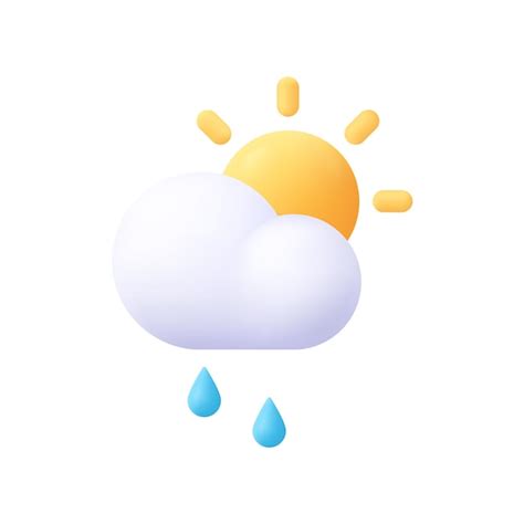 Premium Vector Sun And Cloud With Rain Drops Weather Concept 3d Vector Icon Cartoon Minimal Style