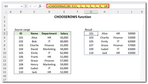 Learn Excel How To Use Chooserows In Excel To Retrieve Specific Rows