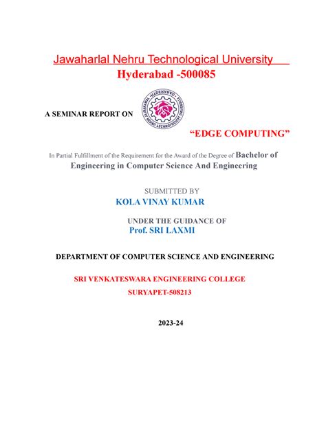 scribd jawaharlal nehru technological university hyderabad a
