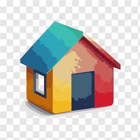 흰색 바탕에 화려한 집 아이콘 벡터 흰색 배경에 숙박 시설의 단순한 다채로운 아이콘 그림자 없음 작은 프레임 중앙 Png 일러스트 및 벡터 에 대한 무료 다운로드