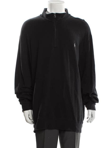 Polo Ralph Lauren Mock Neck Long Sleeve Polo Sweater Black Sweaters
