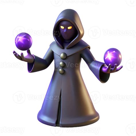 Magnificent Creative 3d Render Dark Wizard With Magic Orbs Detailed 56673739 Png