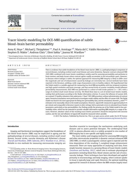 Solution Tracer Kinetic Modelling For Dce Mri Quantification Of Subtle