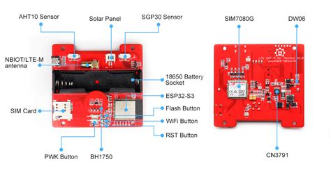 Nbiot Lte M Монитор воздуха многосенсорная плата на Esp32 S3 с