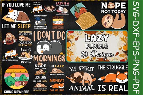 Lazy SVG Bundle Graphic By Turtle Rabbit Creative Fabrica