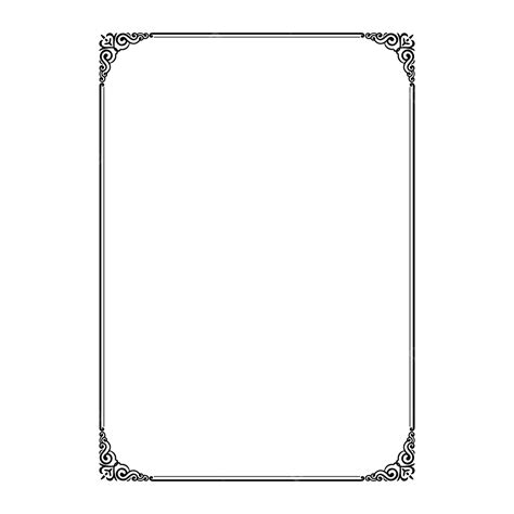 직사각형 테두리 A4 용지 검정 직사각형 테두리 국경 꽃 테두리 Png 일러스트 및 Psd 이미지 무료 다운로드 Pngtree
