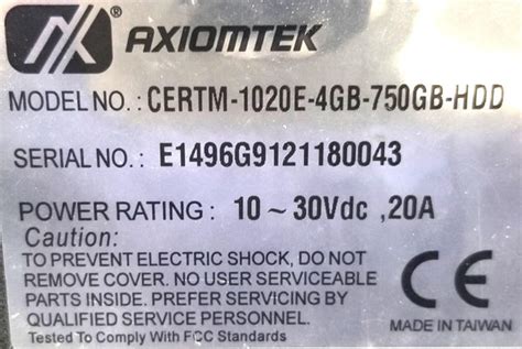 Cognex Axiomtek 820 9153 1r Controller Unit Rev A Certm 1020e 4gb 750g