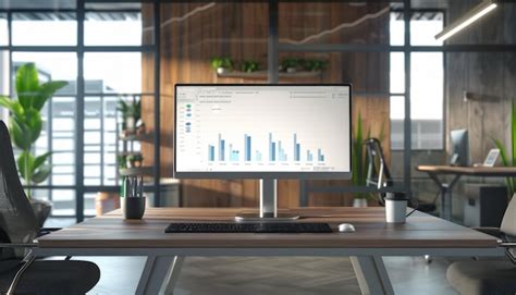 a business conference room with an empty screen mockup ideal for