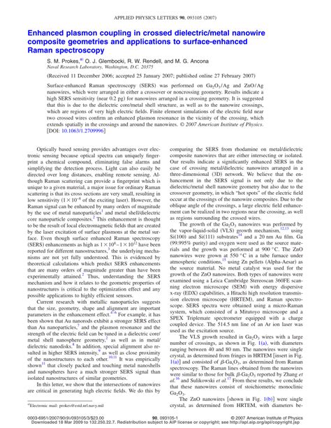 Pdf Enhanced Plasmon Coupling In Crossed Dielectricmetal Nanowire