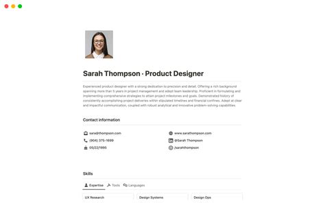 Template Cv Notion At Dorothy Ledford Blog