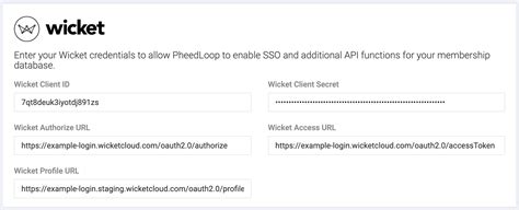 Setting Up Pheedloop Sso Single Sign On Wicket Support