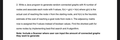 Write A Java Program To Generate Random Connected Chegg