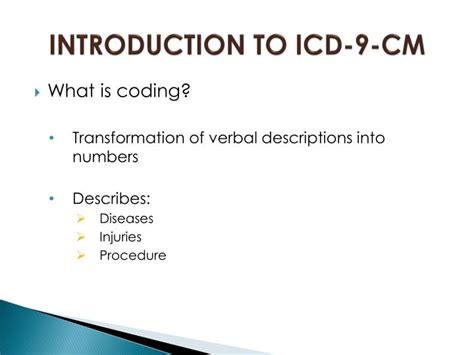 PPT INTRODUCTION TO ICD 9 CM PowerPoint Presentation Free Download ID 2195651