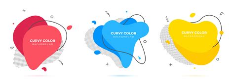 Modern Liquid Irregular Amoeba Blob Shape Abstract Elements Graphic Flat Style Design Fluid