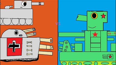 мультки про танки №9 КВ44 ПРОТИВ БРОНИ ТИГРА И РАТТЭ - YouTube