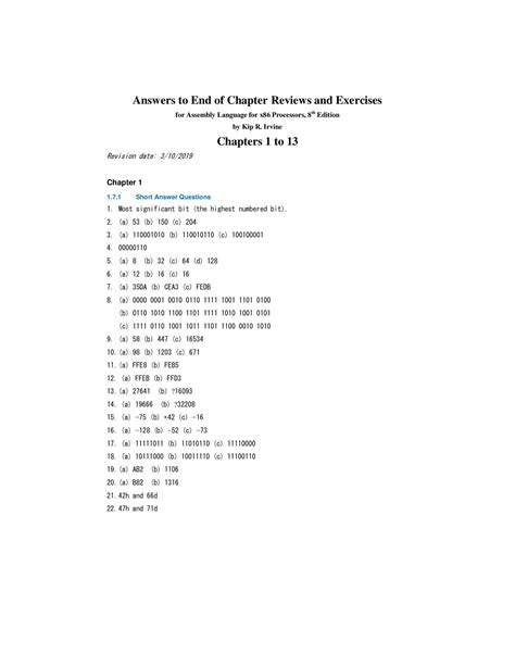 solution manual for assembly language for x86 processors 8th edition